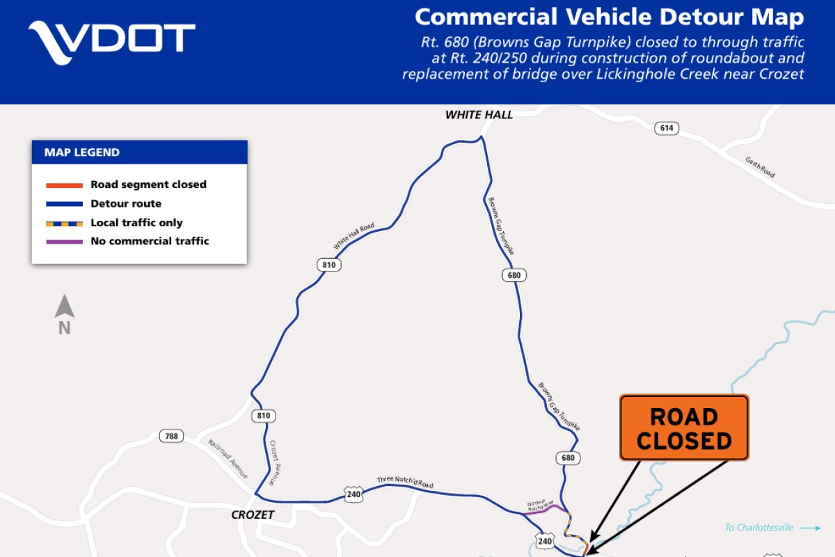 Detours begin July 23 for five-month Crozet roundabout construction ...
